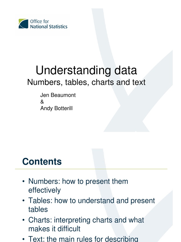 Understanding Data Visualization: Principles for Effective Presentation of Numerical Information ...