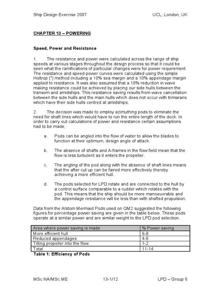 Optimizing Propulsion and Hull Design for an Azimuthing Pod-Driven Landing Platform Dock | PDF ...