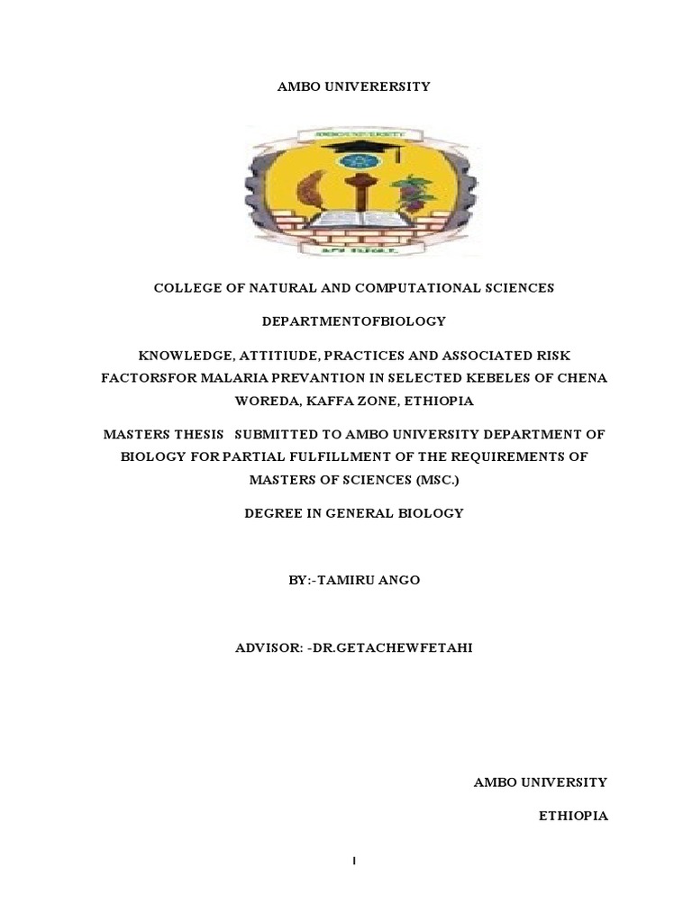 Biology Thesis | PDF | Malaria | Thesis