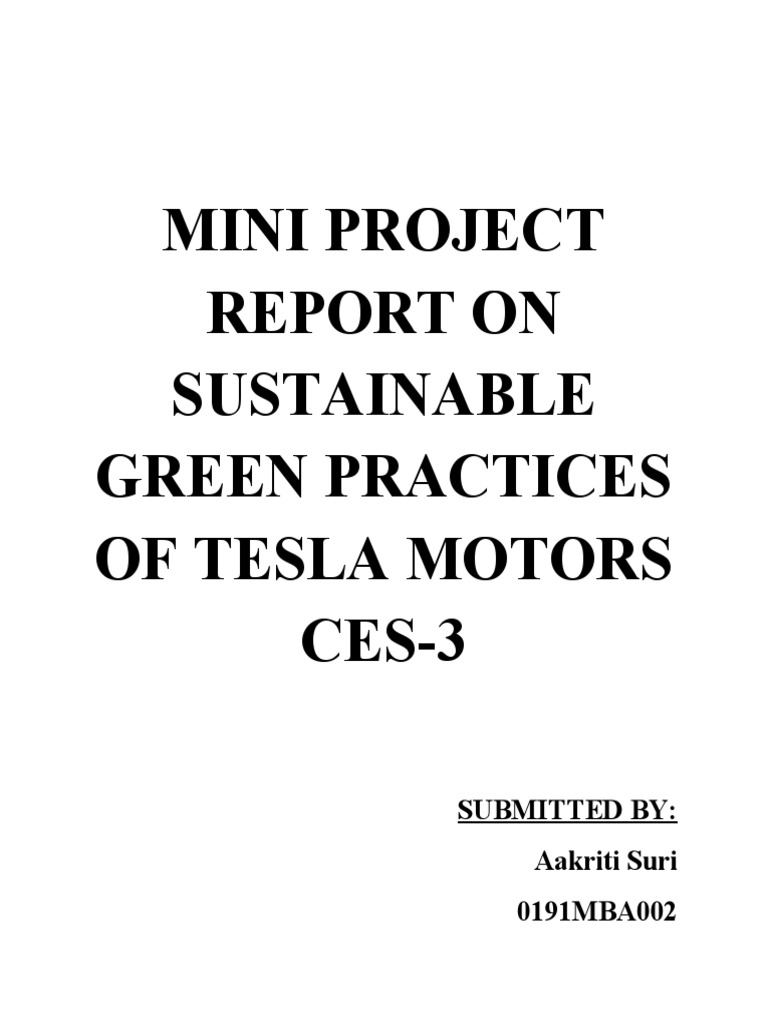 Sustainable Green Practices of Tesla | PDF | Electric Vehicle | Solar Power