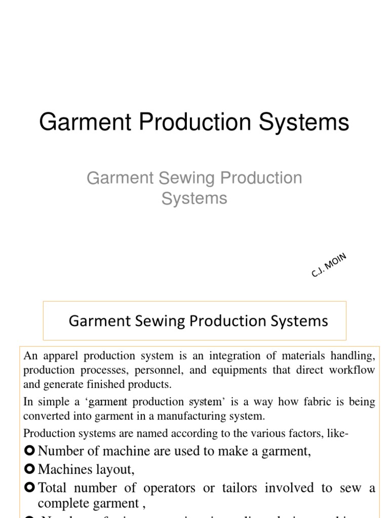 Garment Sewing Production Systems | PDF | Sewing | Clothing