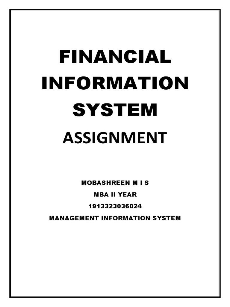 Financial Information System | PDF | Inventory | Information System