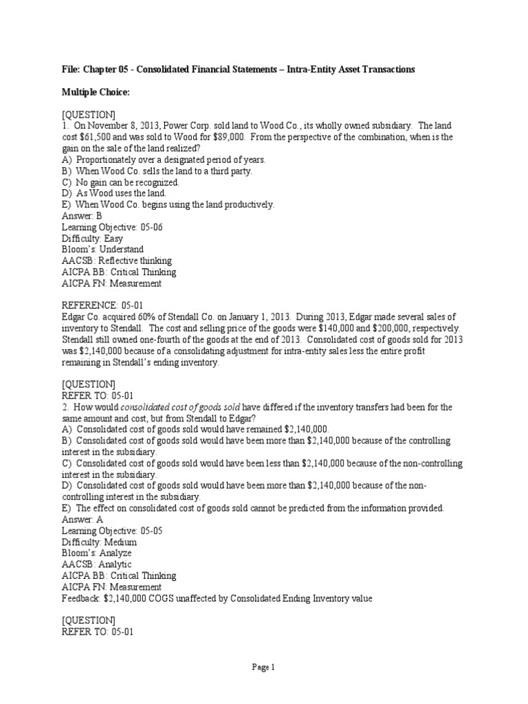 File: Chapter 05 - Consolidated Financial Statements - Intra-Entity ...