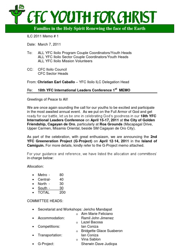 ILC 2011 Memo of Iloilo With Signature | PDF