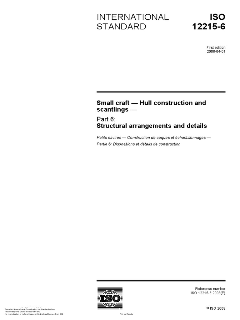 Iso 12215-6 | PDF | Hull (Watercraft) | International Organization For ...