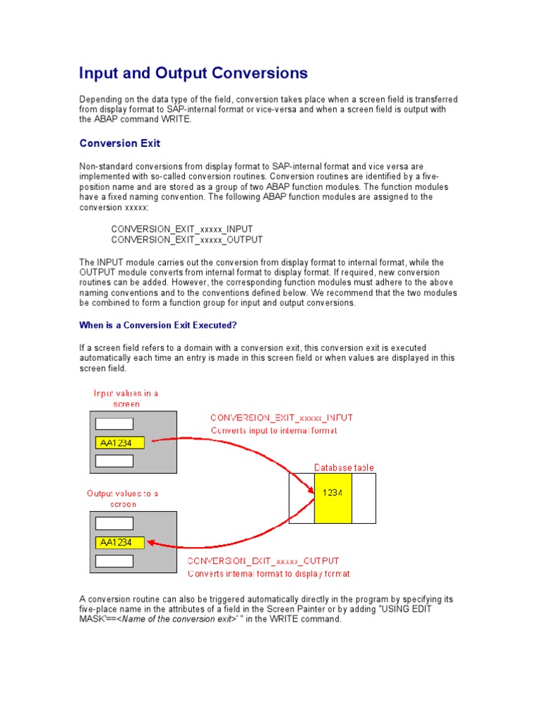Conversion Exit | PDF | Parameter (Computer Programming) | Subroutine