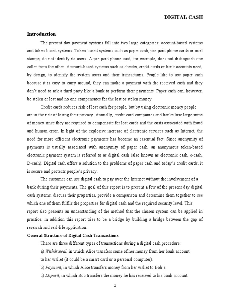 General Structure of Digital Cash Transactions | PDF | Payments | Key ...