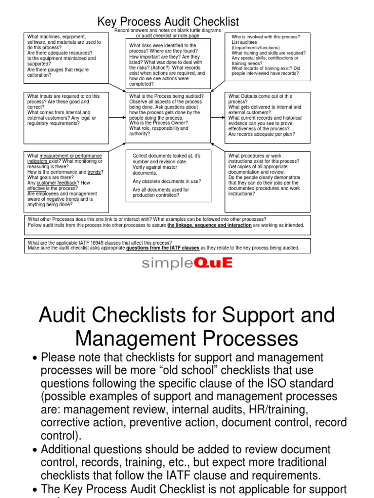 IATF 16949 Process Audit Checklist | PDF | Computers | Technology ...