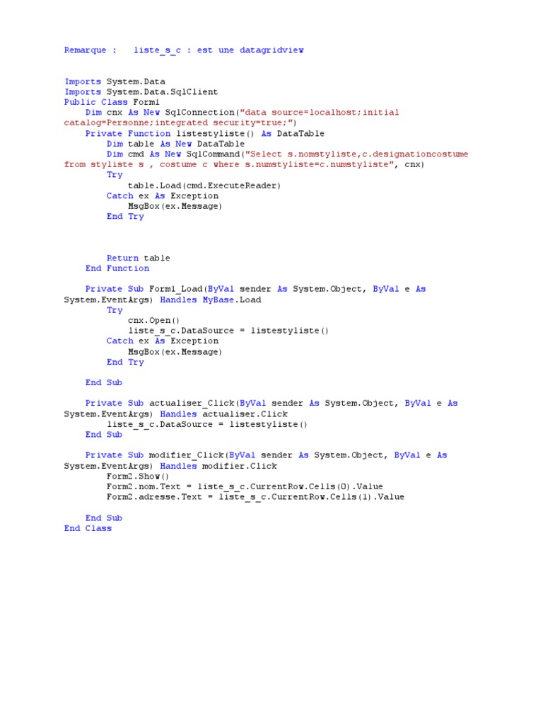 Data Source Localhost Initial Catalog Personne Integrated Security True ...