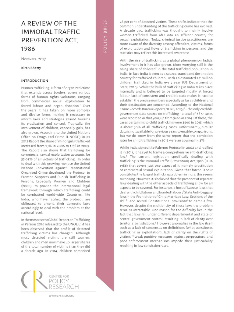 Section 7 of ITPA: Bailable Status Explained | PDF | Human Trafficking ...