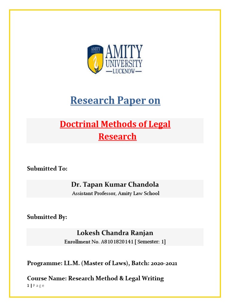 Doctrinal Methods of Legal Research | PDF | Jurisprudence | Precedent