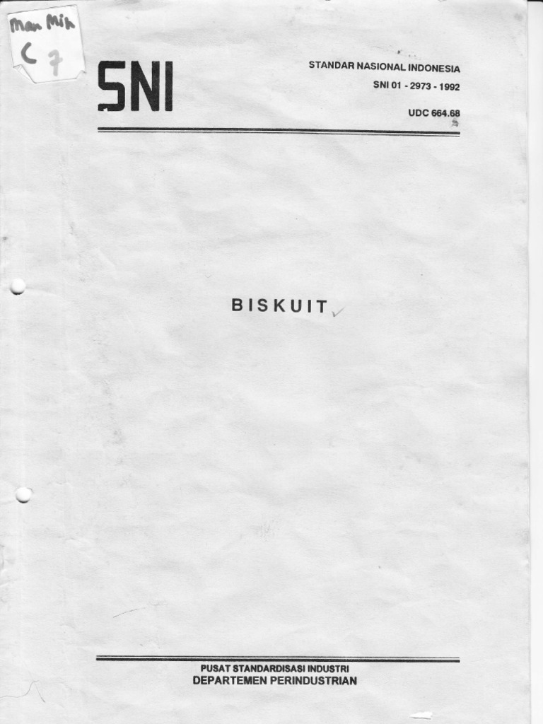 Standar SNI 01-2973 Biskuit 2011 | PDF