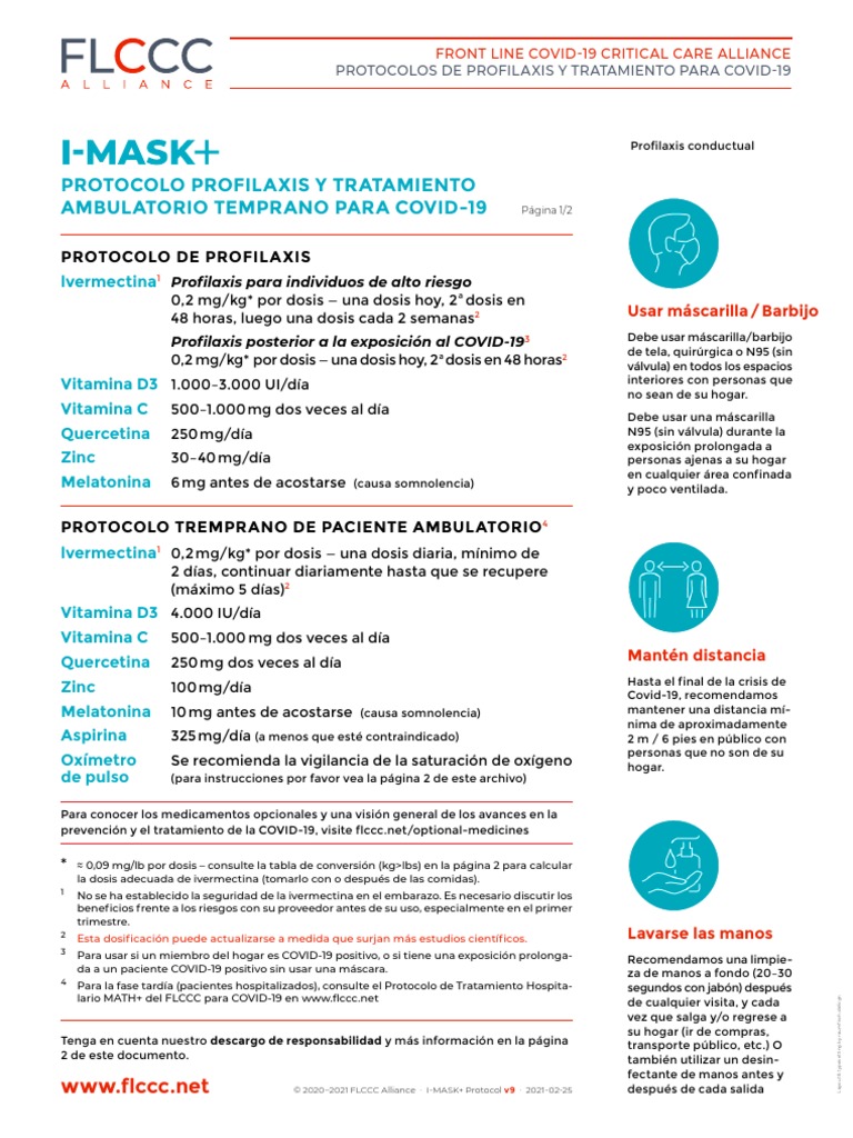 FLCCC - Alliance I MASKplus Protocol ESPANOL | PDF | Ciencias de la ...