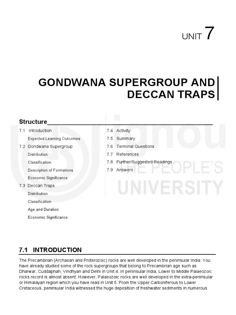 Gondwana Supergroup and Deccan Traps | PDF | Geological Formation ...