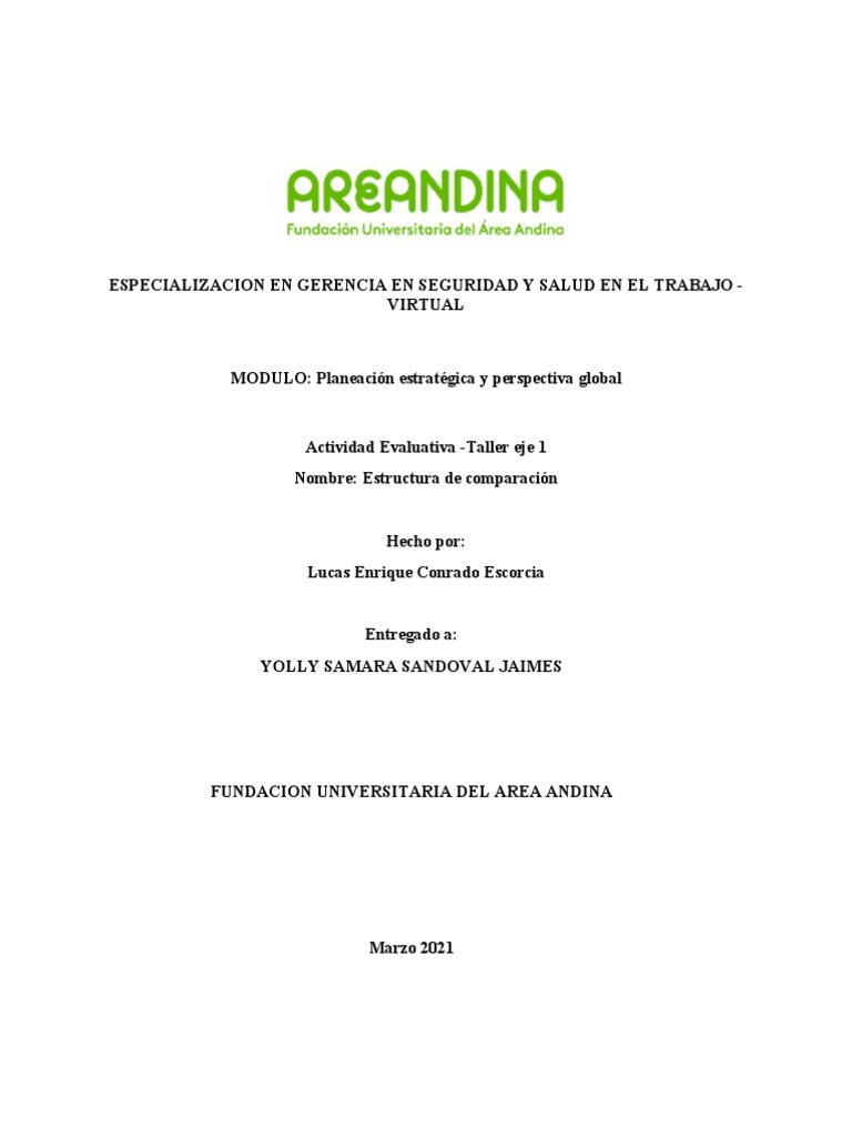 Tarea Eje 1 - Administracion Estrategica | PDF | Planificación estratégica | Planificación