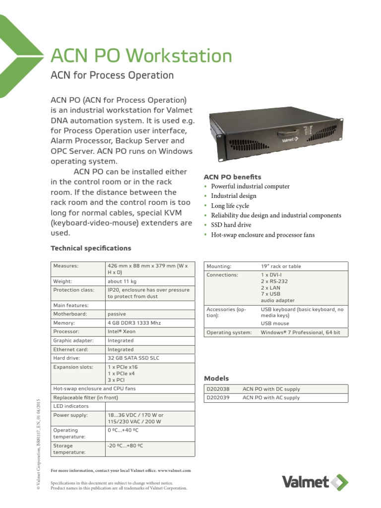 ACN PO Workstation: ACN For Process Operation | PDF | Solid State Drive ...