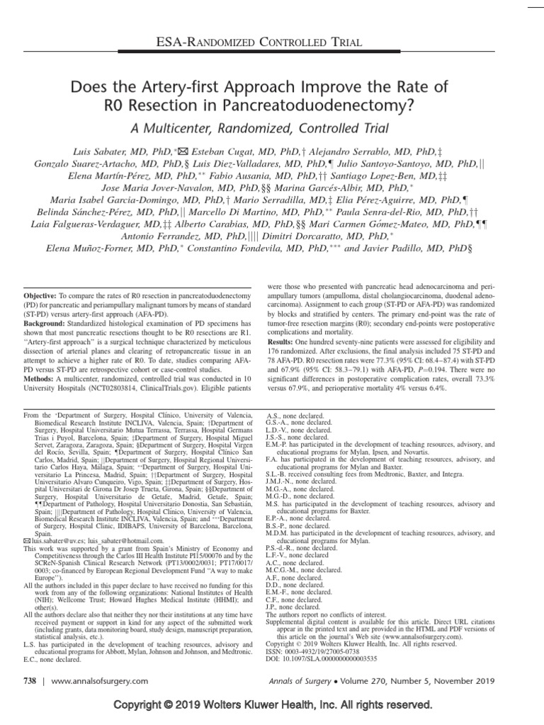 Does The Artery-First Approach Improve The Rate of R0 Resection in ...