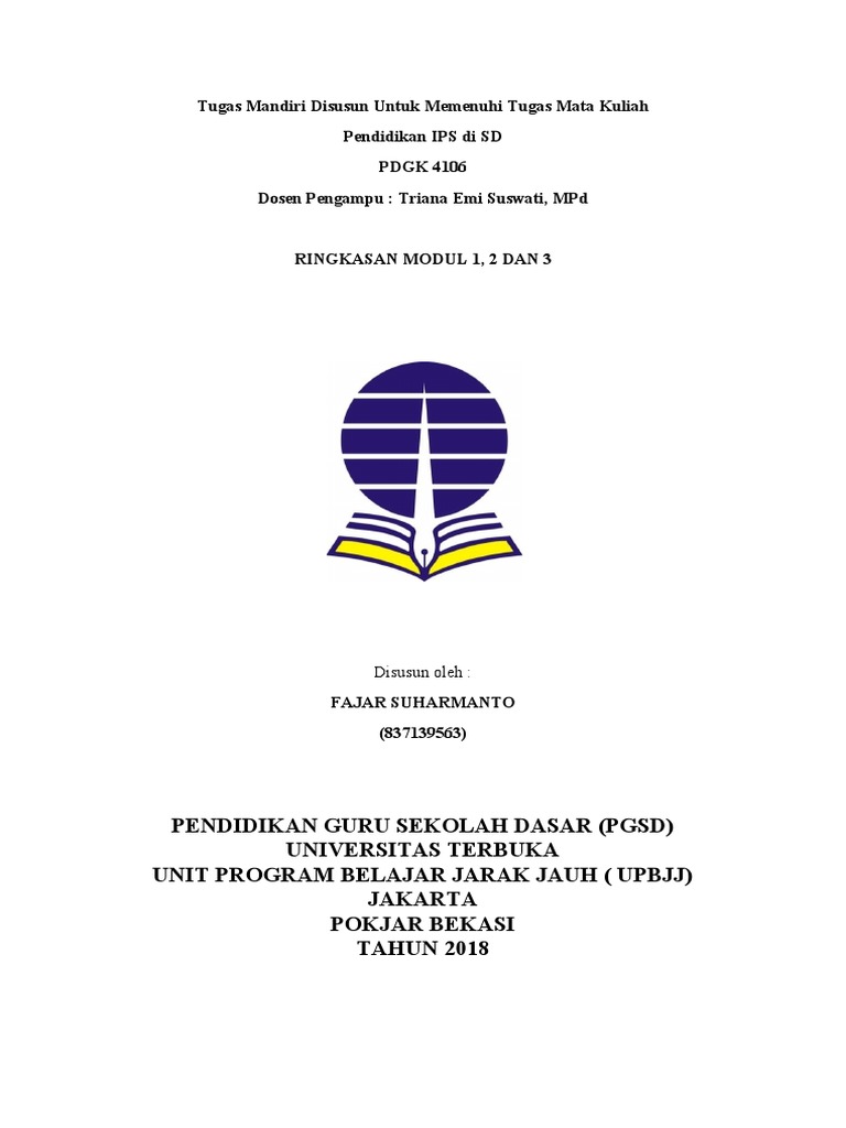 Contoh Cover Tugas Ut Pdf 