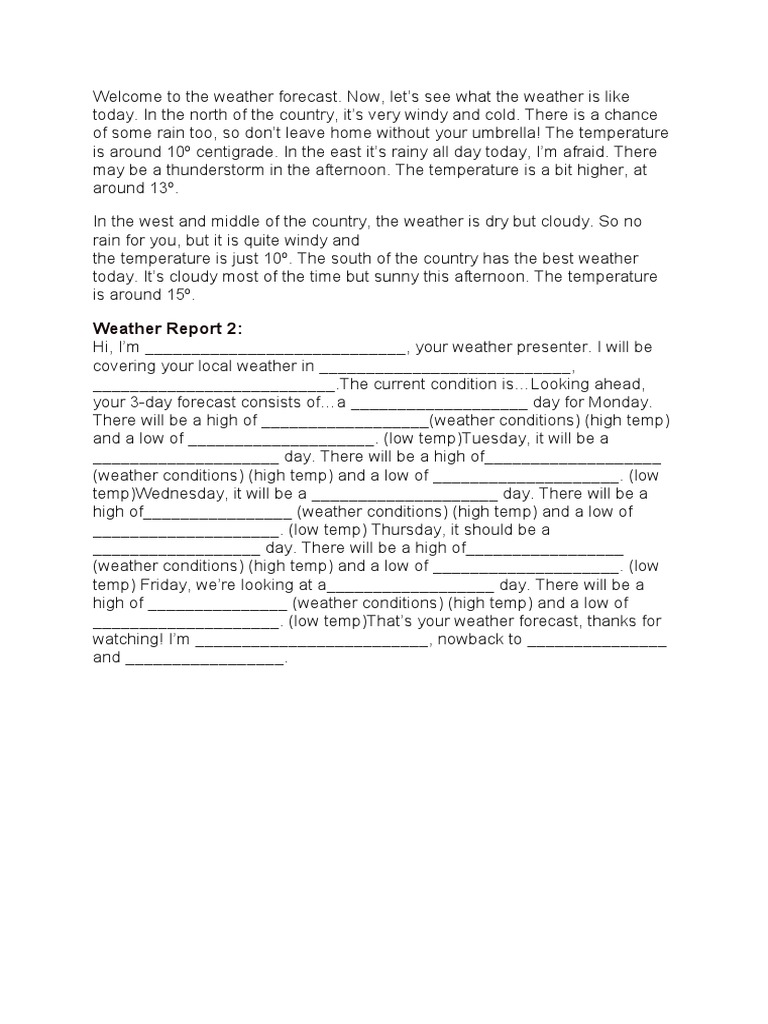 Welcome To The Weather Forecast | PDF