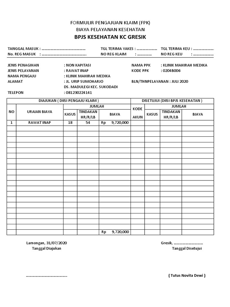 FPK Manual Dan Kwitansi RINAP | PDF | Pengelolaan Keuangan & Uang