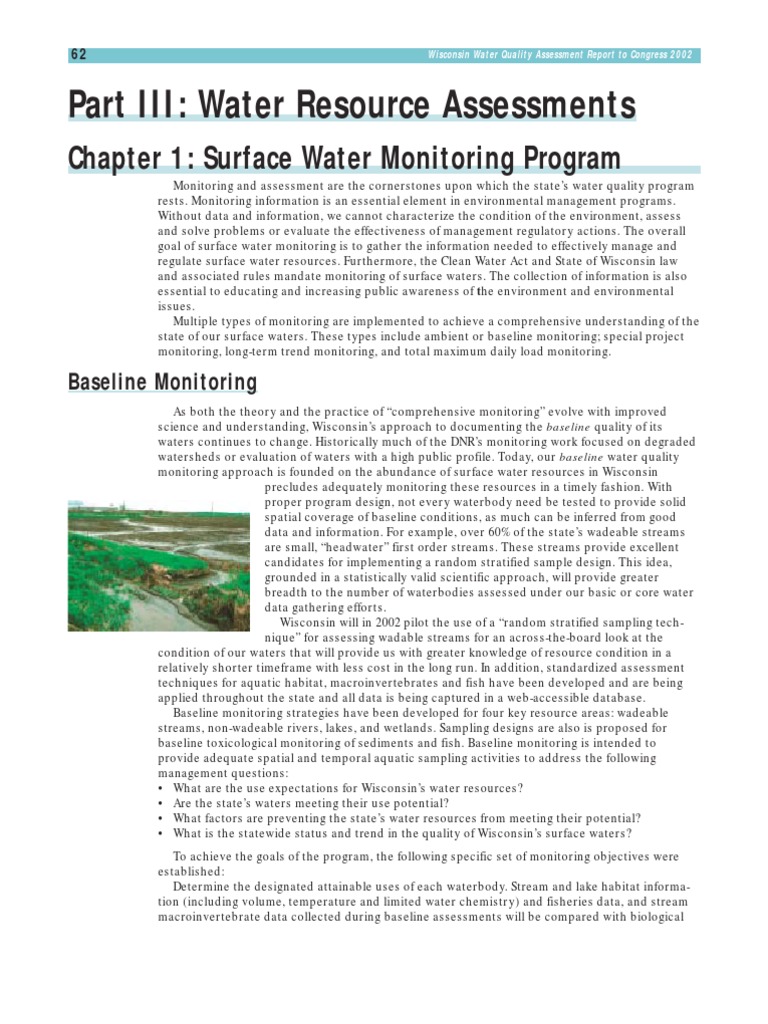 Part III: Water Resource Assessments: Chapter 1: Surface Water ...