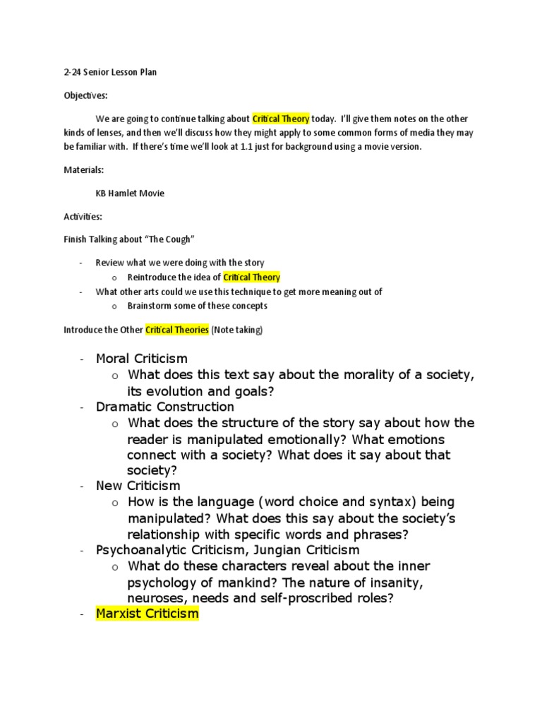 Exploring Critical Theory in Hamlet | PDF | Critical Theory | Gender