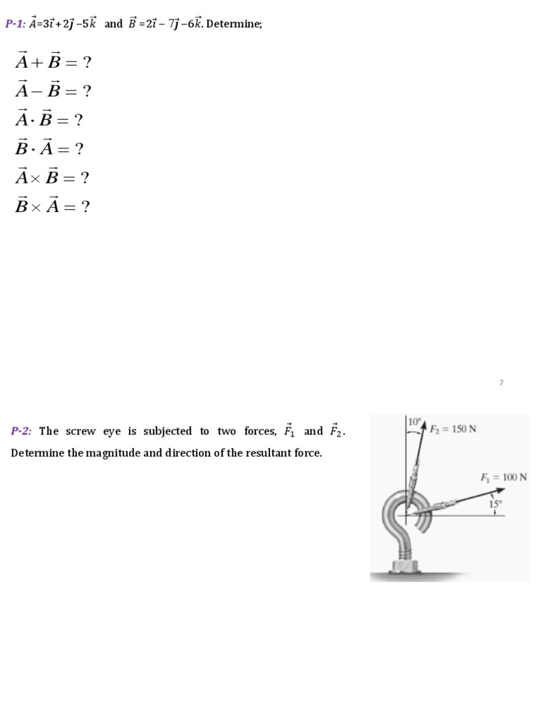 3 Problems Vectors Force Systems | PDF | Slope | Euclidean Vector