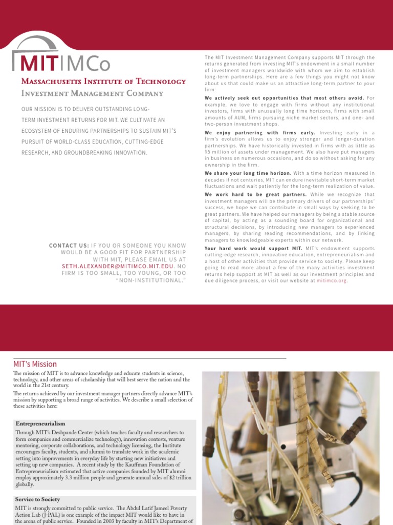 MITIMCo-Brochure Web | PDF | Investor | Value Investing