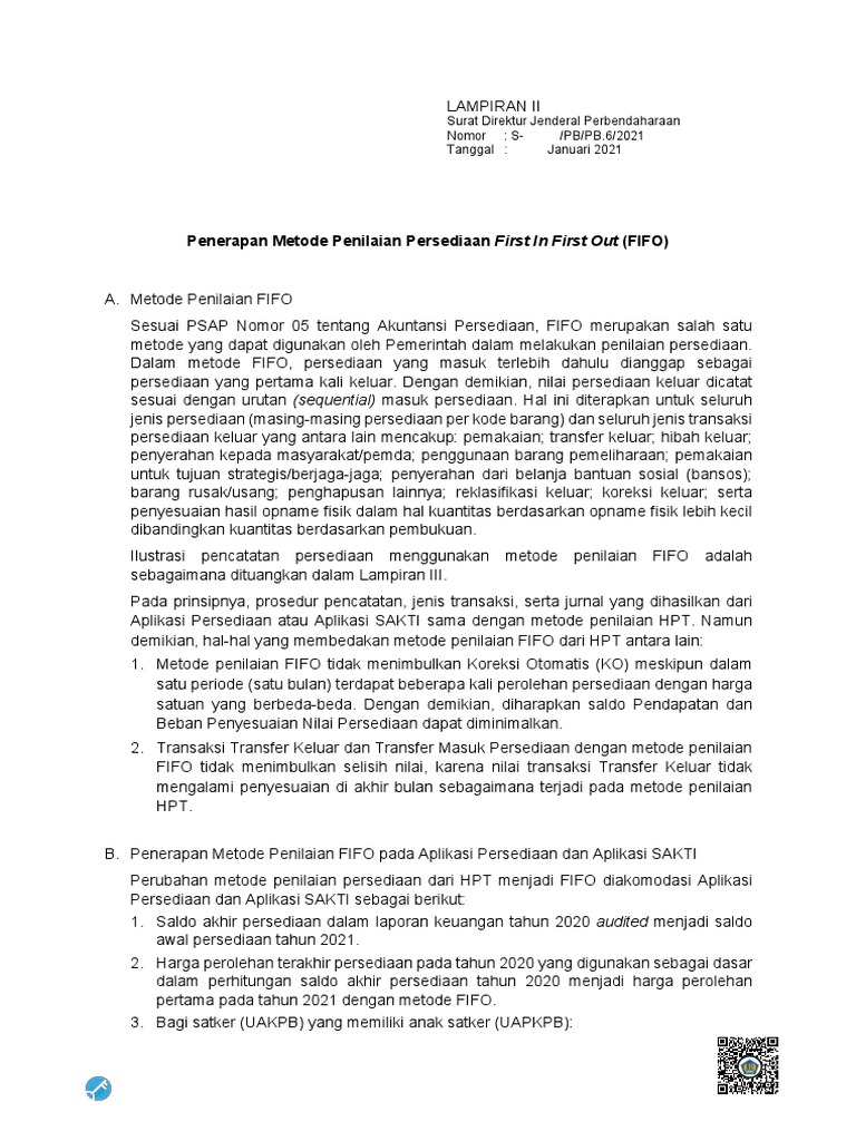 Penerapan Metode FIFO 2021 | PDF