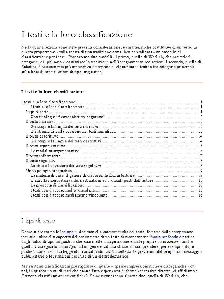 5 Tipi Di Testo | PDF