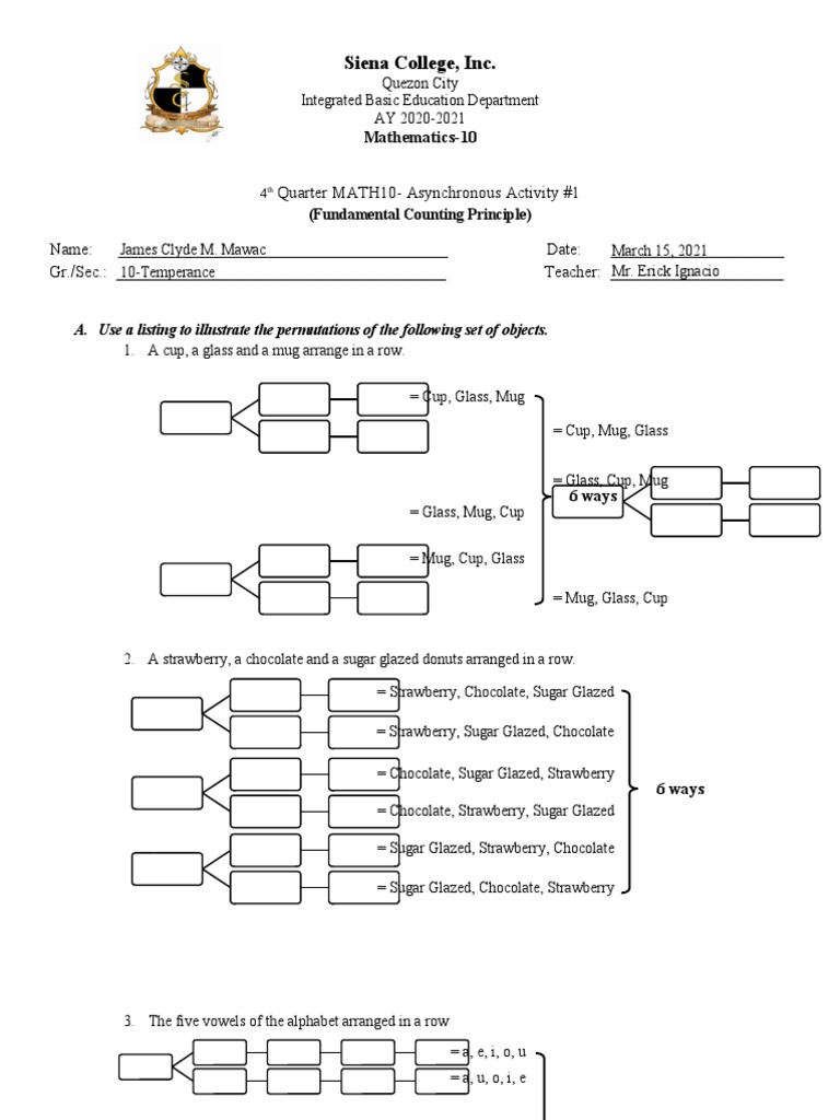 4th Quarter MATH10 - Asynchronous Activity #1 (Fundamental Counting ...