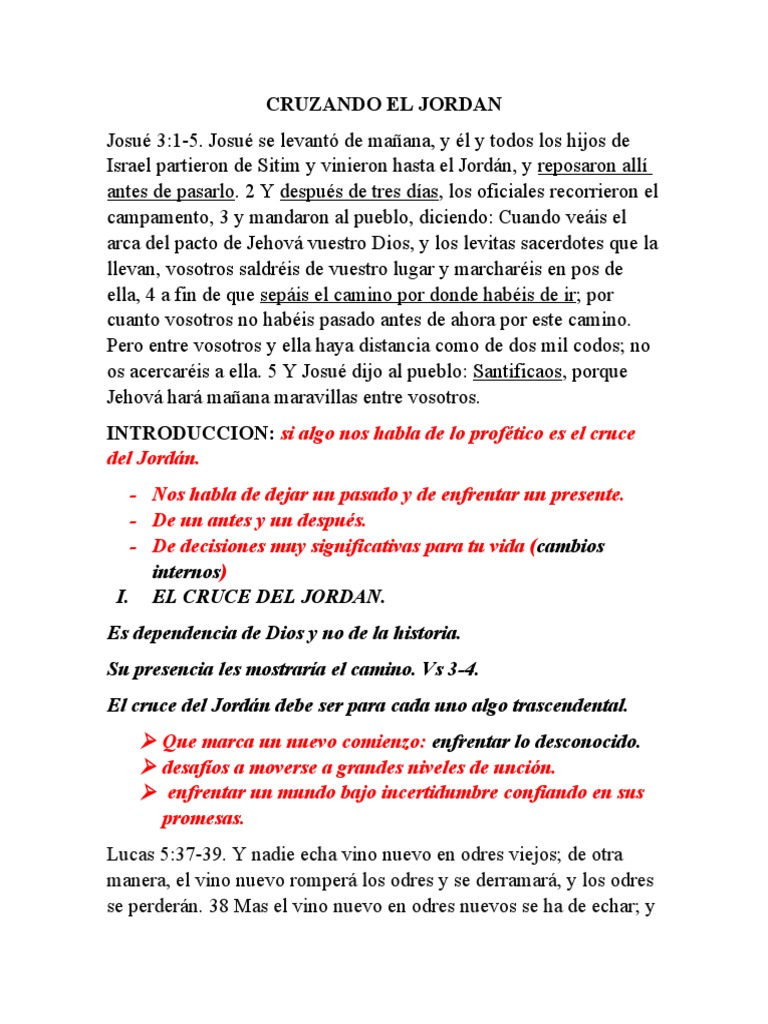 Cruzando el Jordán: Nuevo Comienzo Espiritual | PDF | Biblia | Religión ...