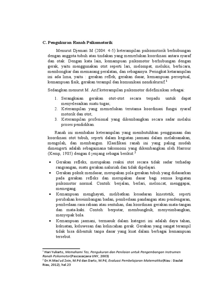 Ranah Psikomotorik | PDF | Karier & Perkembangan