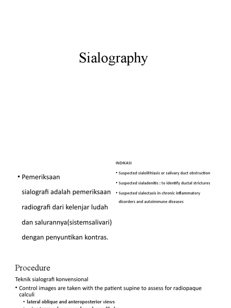 Sialography: Salivary Gland Imaging Guide | PDF