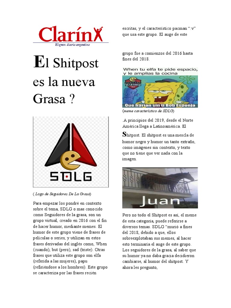 El Shitpost Es La Nueva Grasa? | PDF
