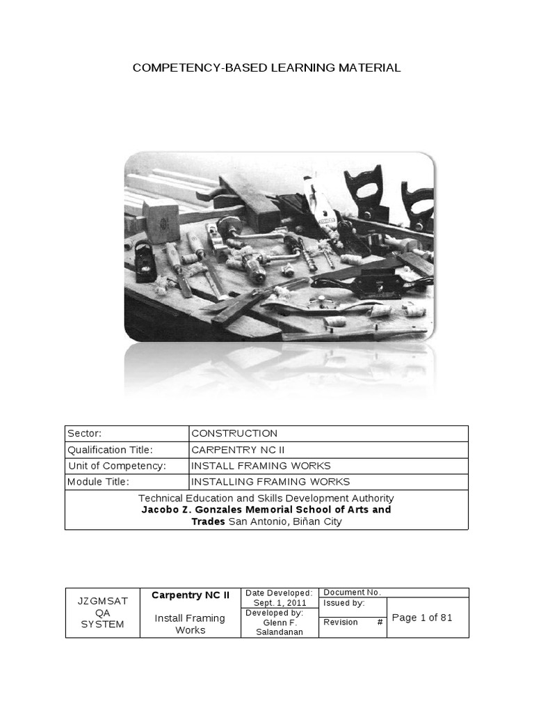 Carpentry Framing Skills Guide | PDF | Framing (Construction) | Lumber