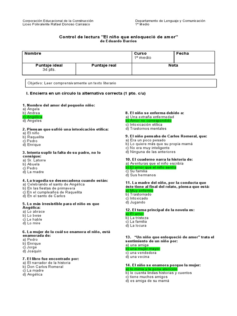 El Niño Que Enloqueció de Amor | PDF