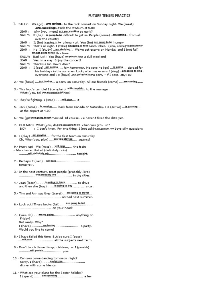 Future Tenses Practice Guide | PDF