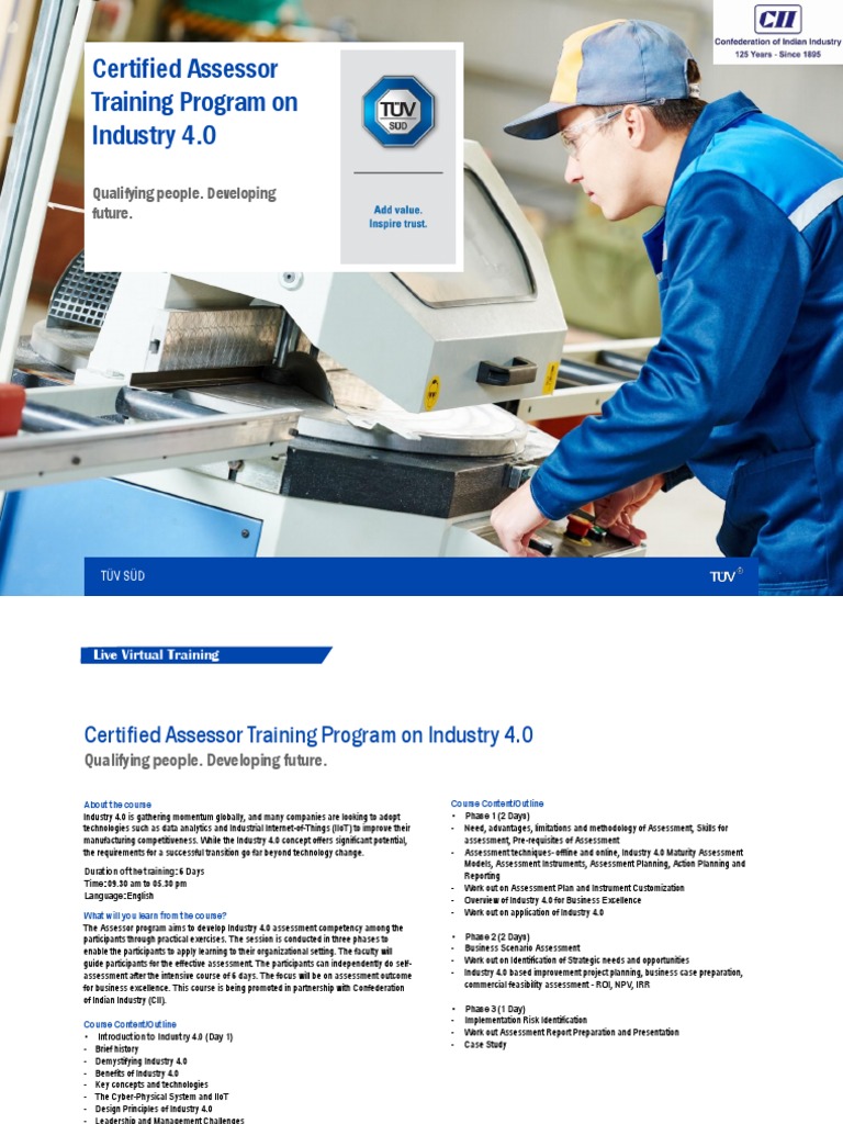 Certified Assessor Training Program On Industry 4.0 | PDF | Competence ...