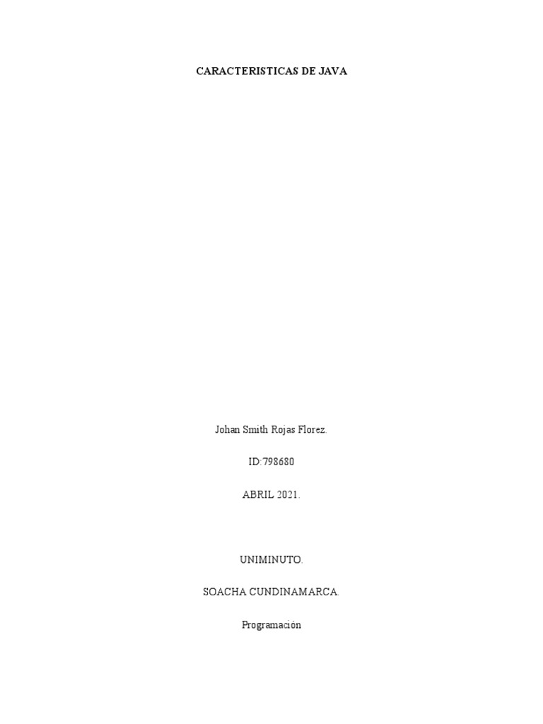 Características de Java | PDF | Java (lenguaje de programación ...