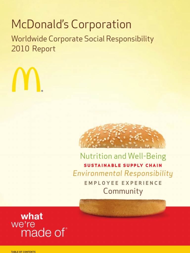 Mcdonald'S Corporation: Made of | PDF | Mc Donald's | Corporate Social ...
