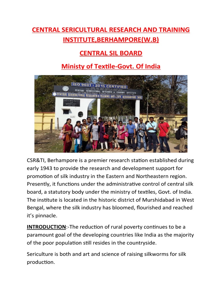 Central Sericultural Research and Training Institute 4 | PDF | Silk | Pupa