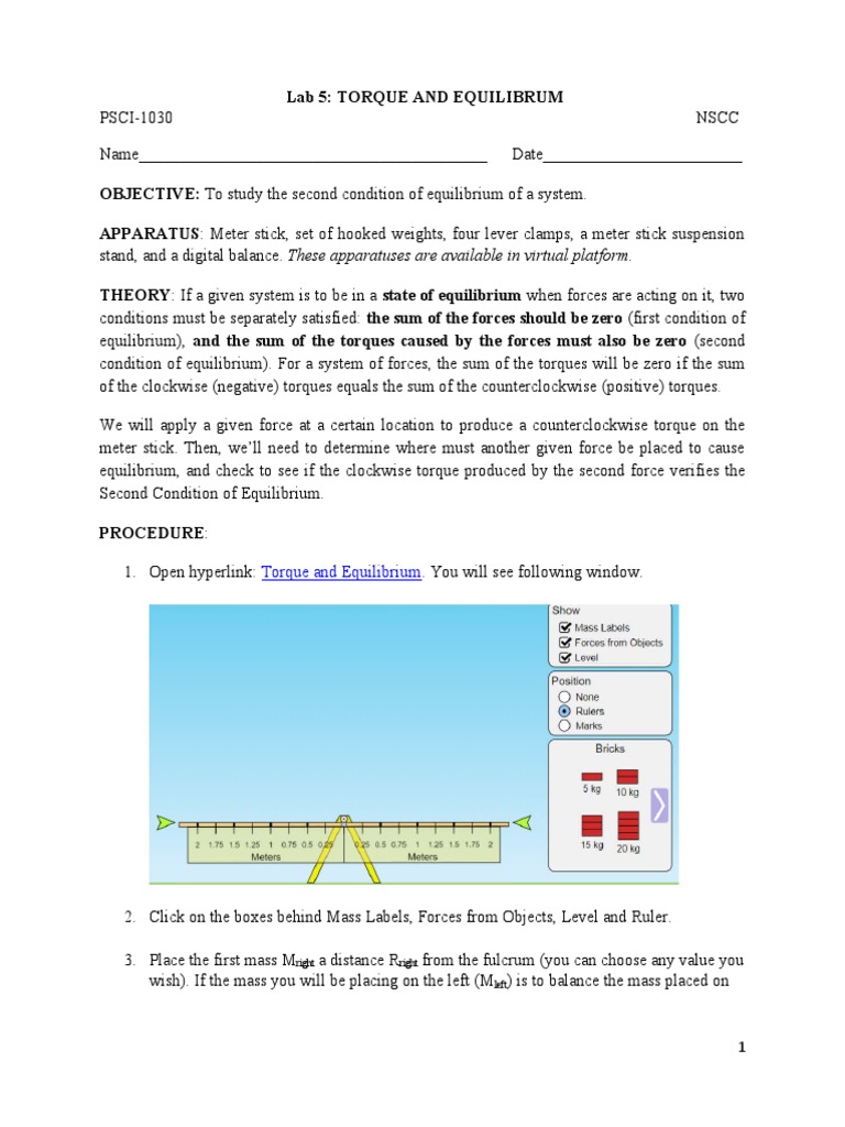 Torque and Equilibrium: Right Right Left | PDF | Lever | Force