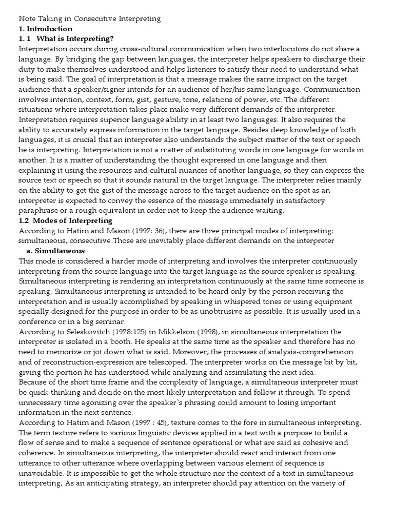 Modes of Interpreting | PDF | Language Interpretation | Memory