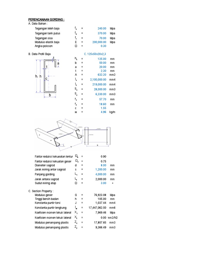 Perhitungan Gording CNP | PDF | Nature
