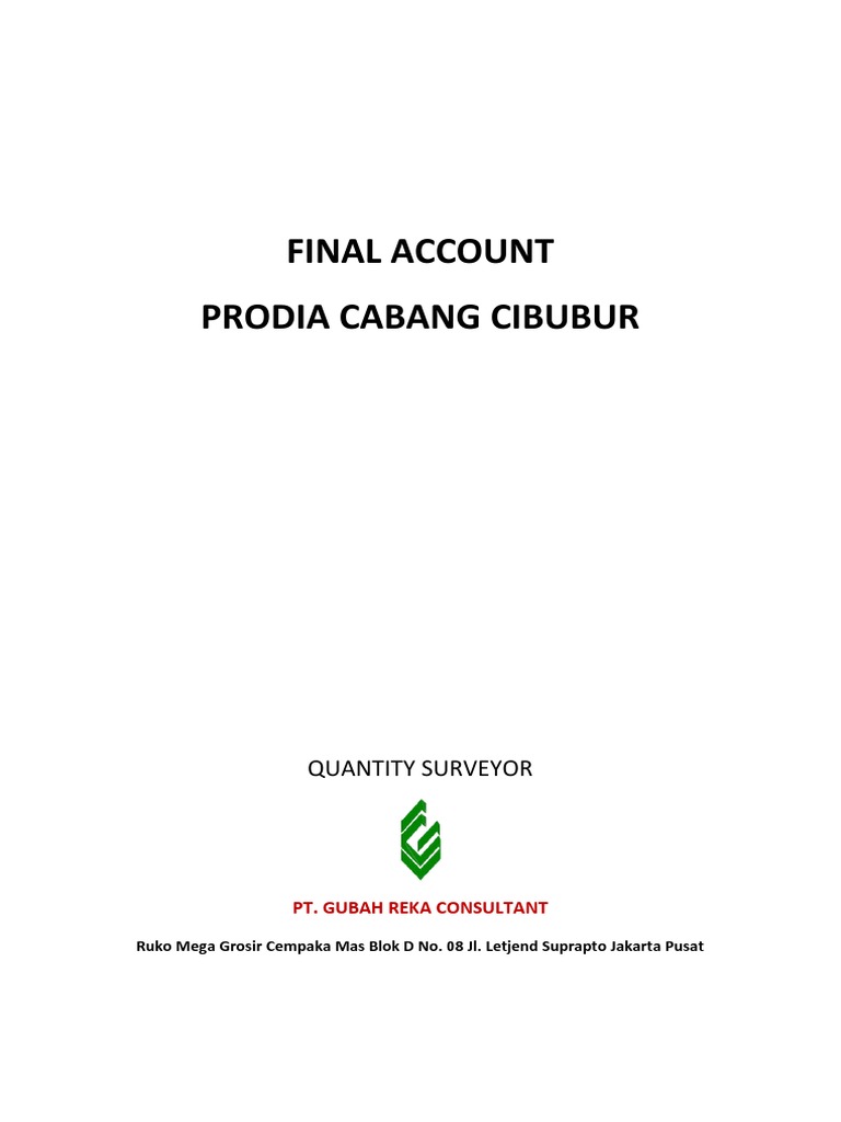 Cover Final Account | PDF