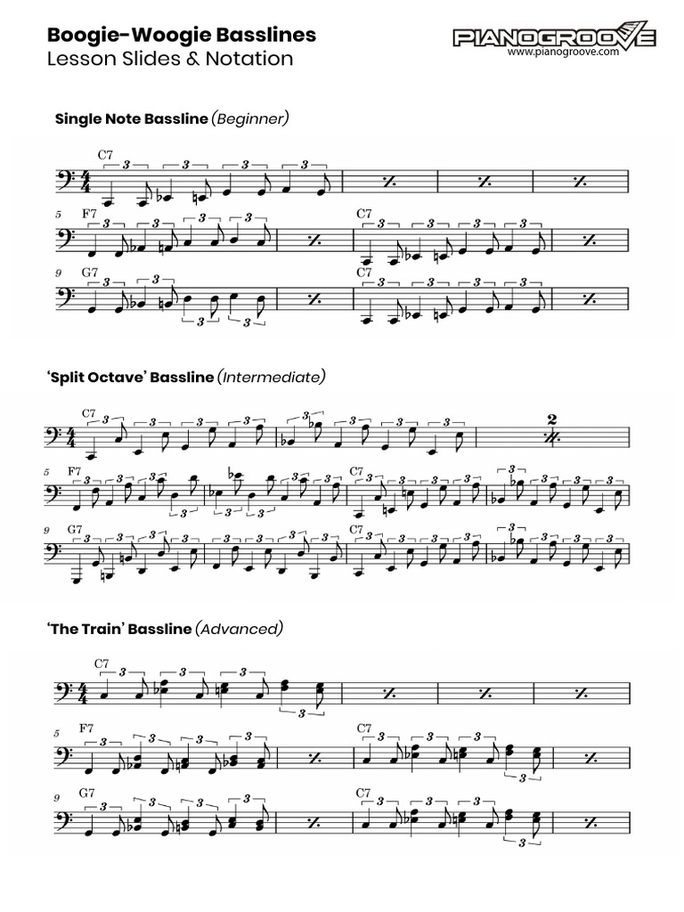 Boogie-Woogie Bassline Lessons | PDF