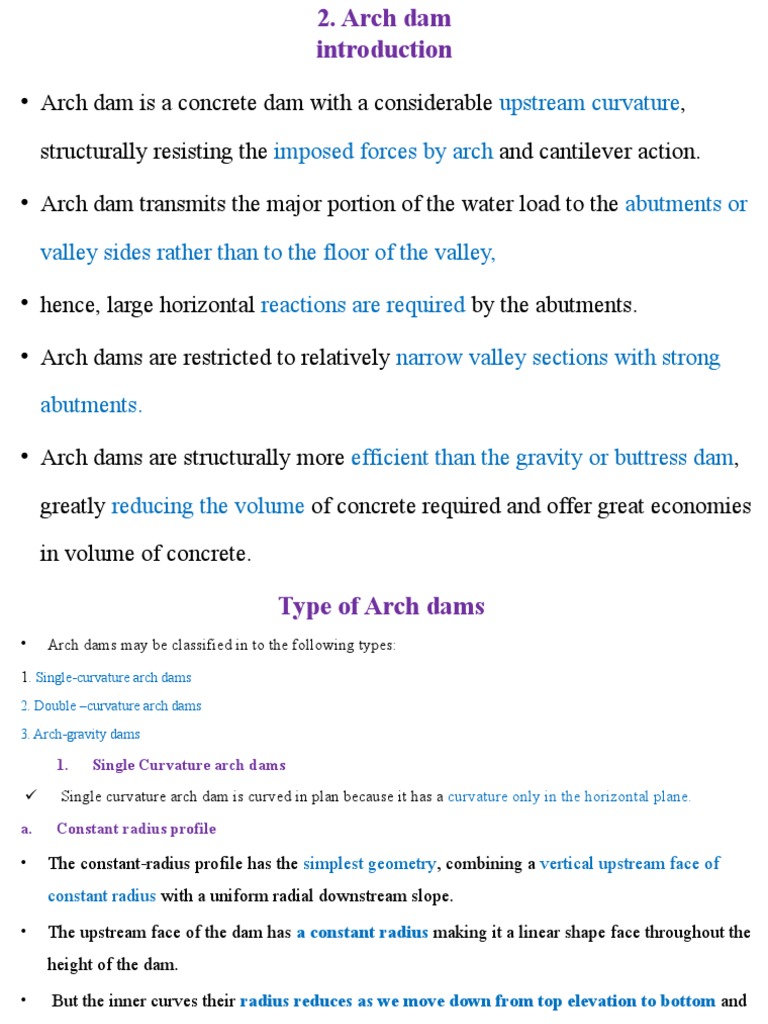 Arch Dam Types | PDF | Dam | Stress (Mechanics)