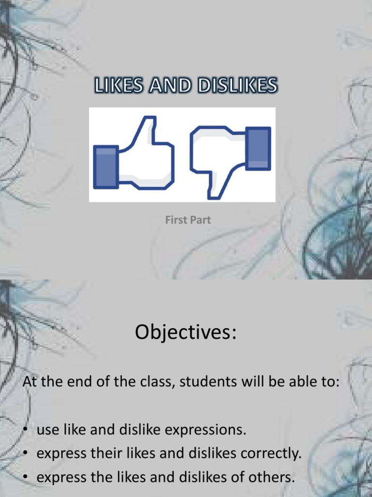 Likes and Dislikes | PDF | Verb | Noun