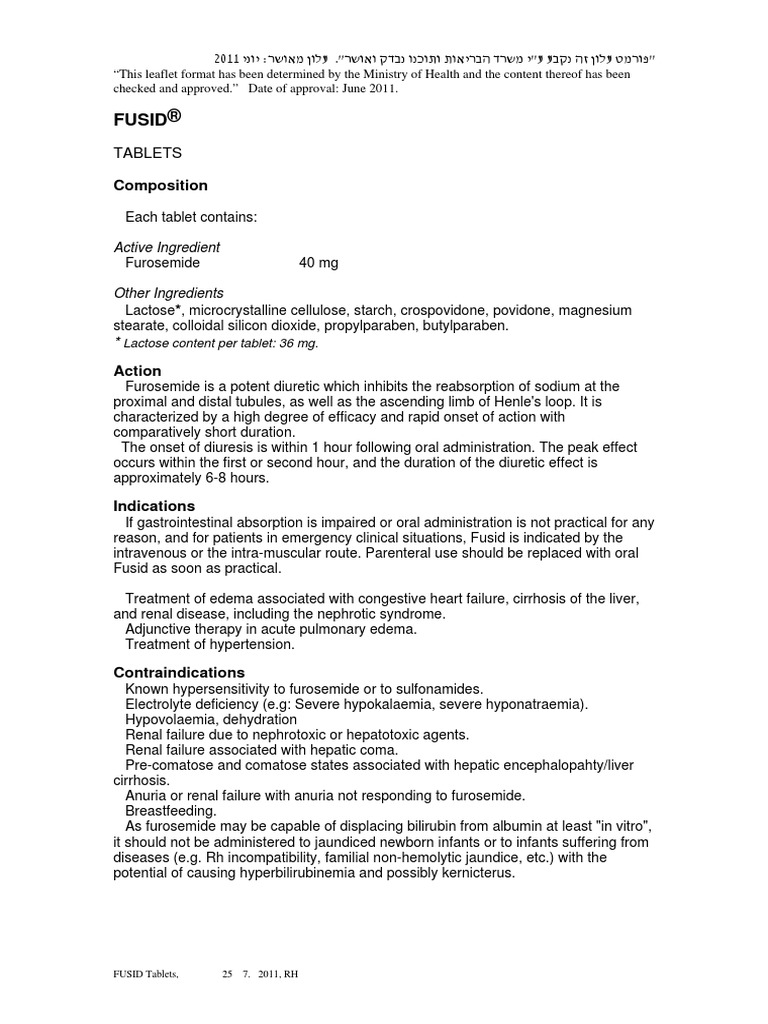 Fusid®: Tablets | PDF | Dose (Biochemistry) | Chemistry